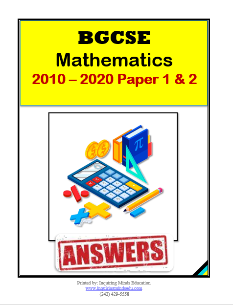 BGCSE Math Answer Key PDF (Downloadable Version) 2010 to 2020 ...
