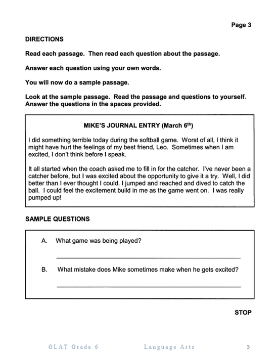 GLAT Grade 6 Workbook Set – Inquiring Minds Education
