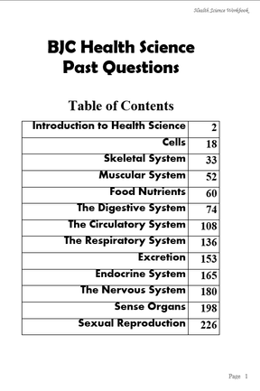 BJC Health Science Workbook (ORGANIZED by TOPICS) 2010 to 2023 ...